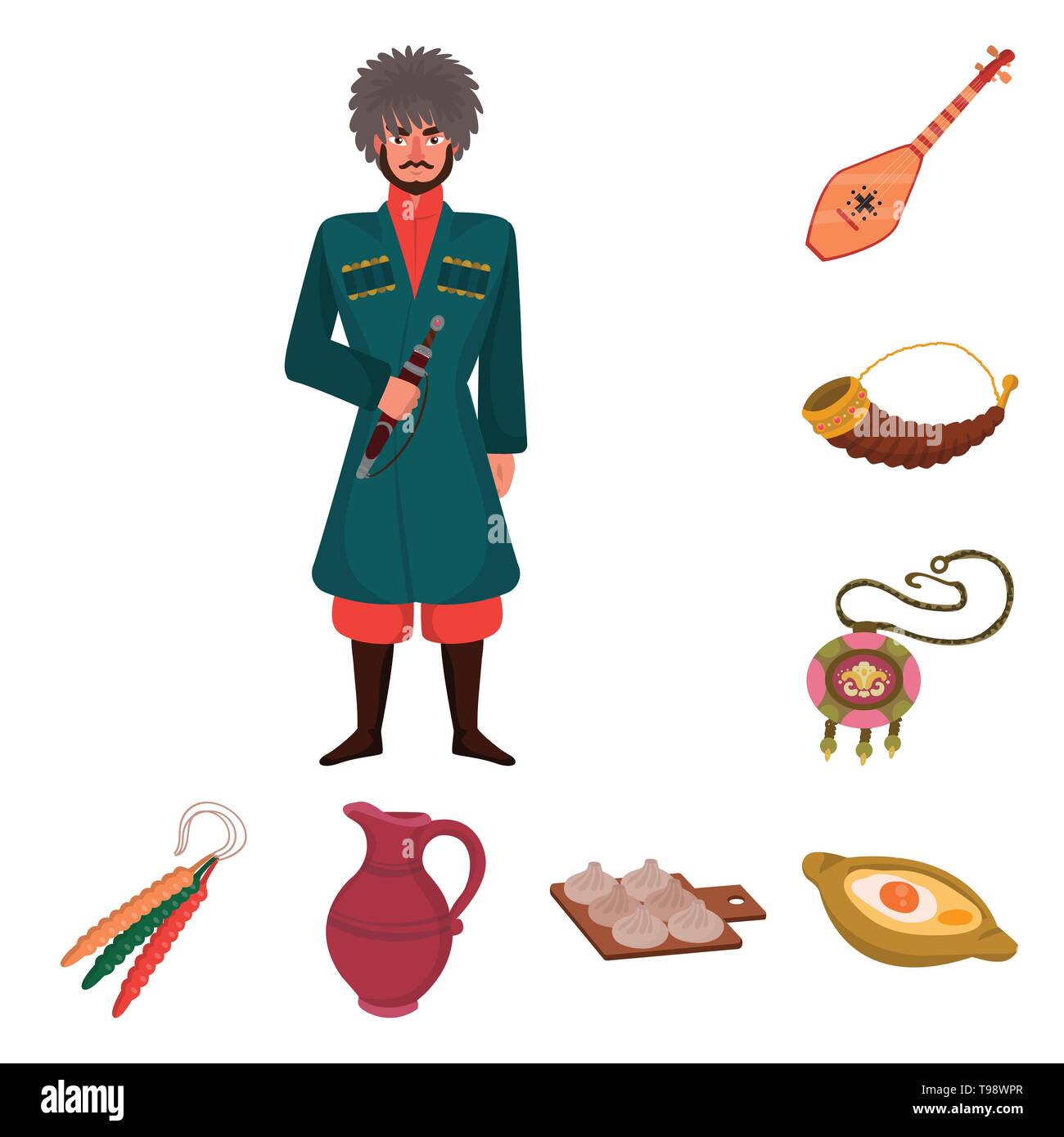 Vector design of Caucasus and traditions icon. Collection of Caucasus ...