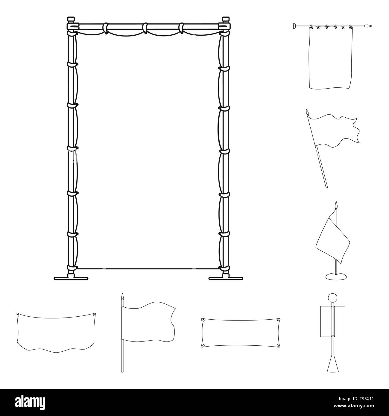 Vector illustration of blank and canvas icon. Set of blank and textile ...