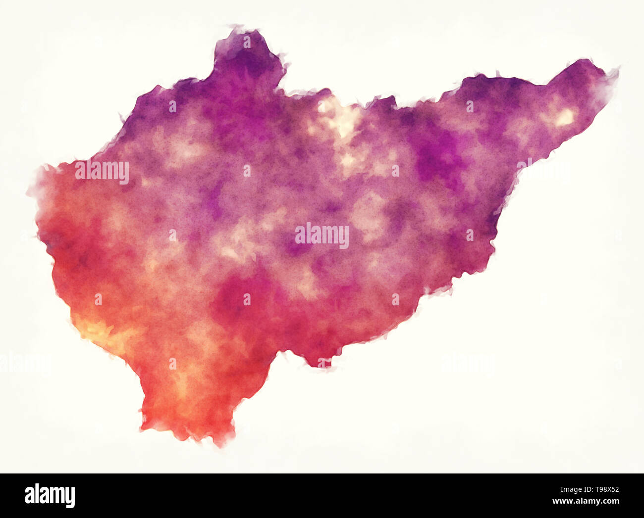 Makamba province watercolor map of Burundi Stock Photo - Alamy