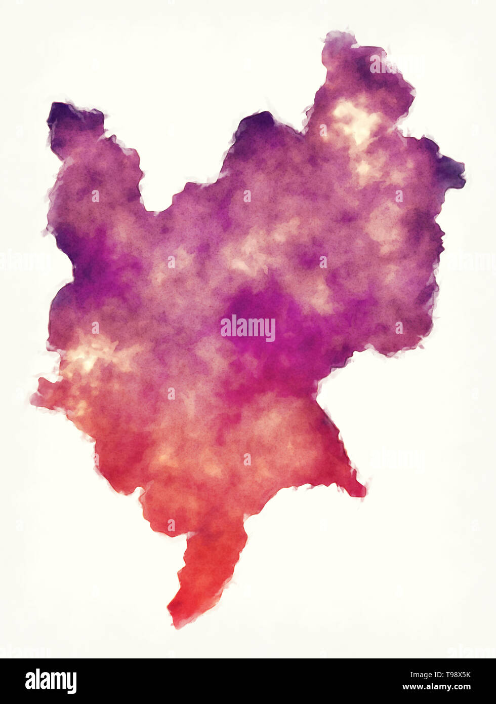 Mwaro province watercolor map of Burundi Stock Photo - Alamy