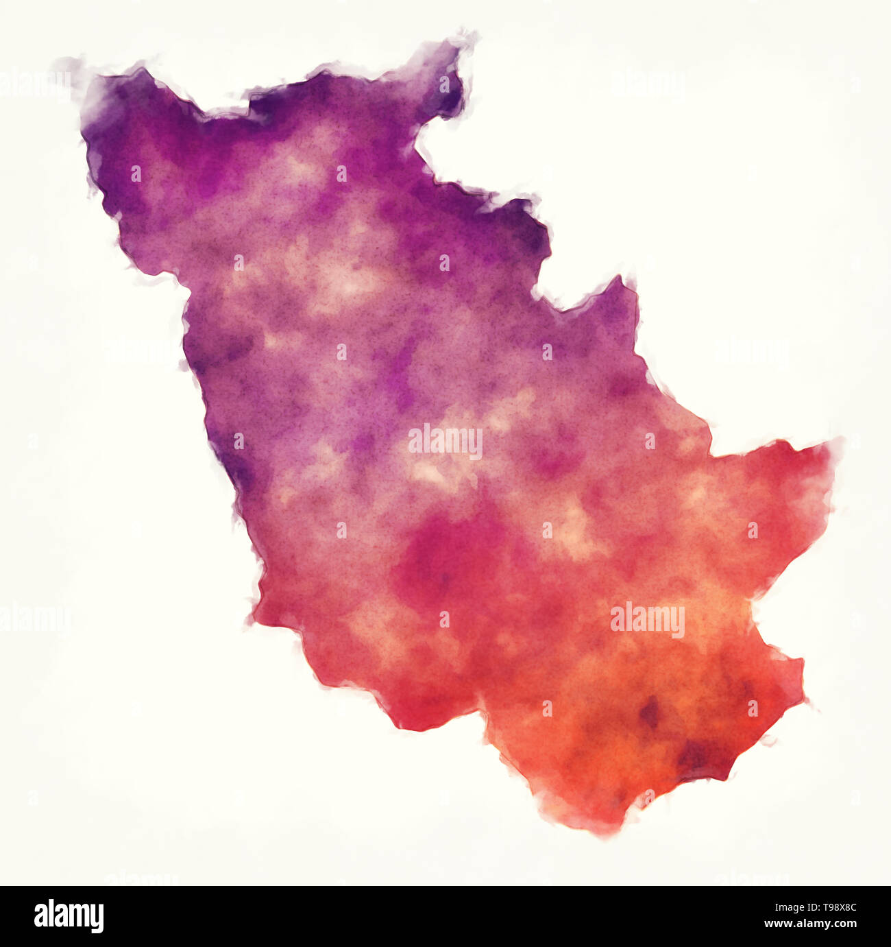 Kayanza province watercolor map of Burundi Stock Photo - Alamy