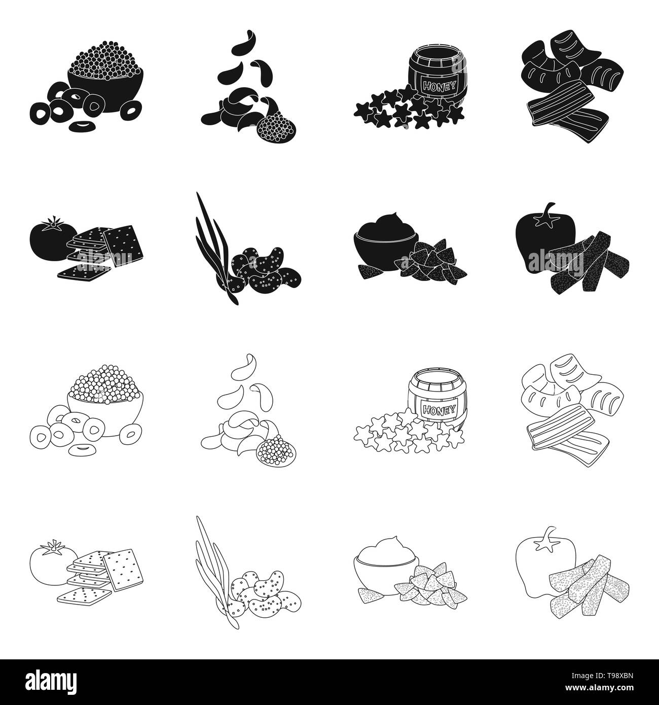 Cracker ring snack chips Black and White Stock Photos & Images - Alamy