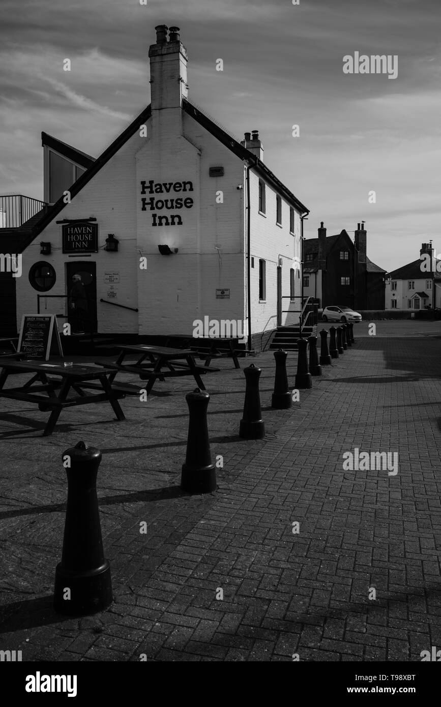 The Haven House pub public house on Mudeford Quay early evening Stock ...