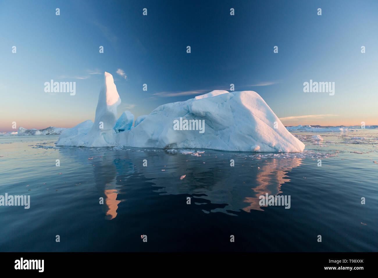 Icebergs in Disko Bay on Midsummer, Greenland Stock Photo - Alamy