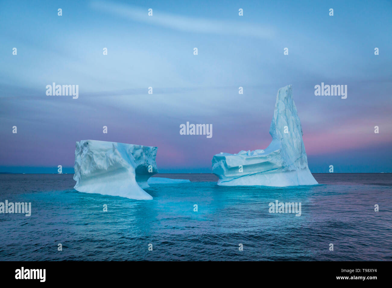 Icebergs in Disko Bay on Midsummer, Greenland Stock Photo - Alamy