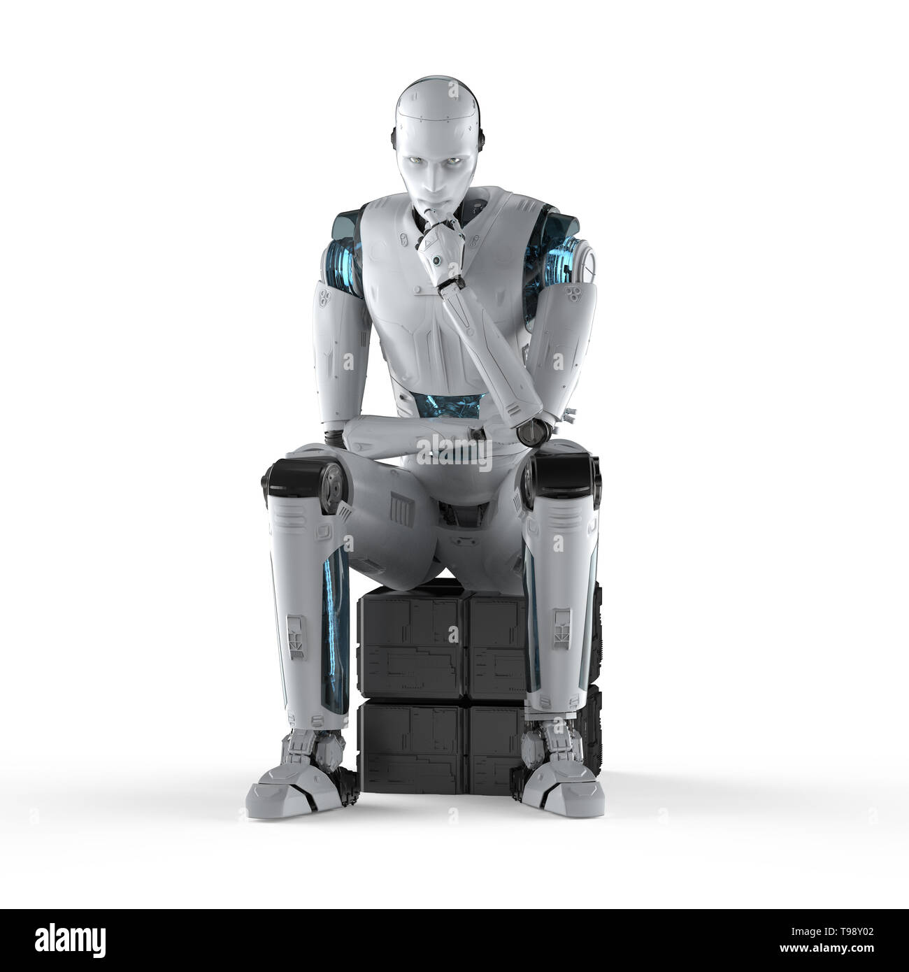 Ai humanoid robot thinking Cut Out Stock Images & Pictures - Alamy