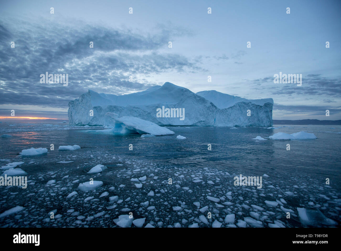 Icebergs in Disko Bay on Midsummer, Greenland Stock Photo - Alamy