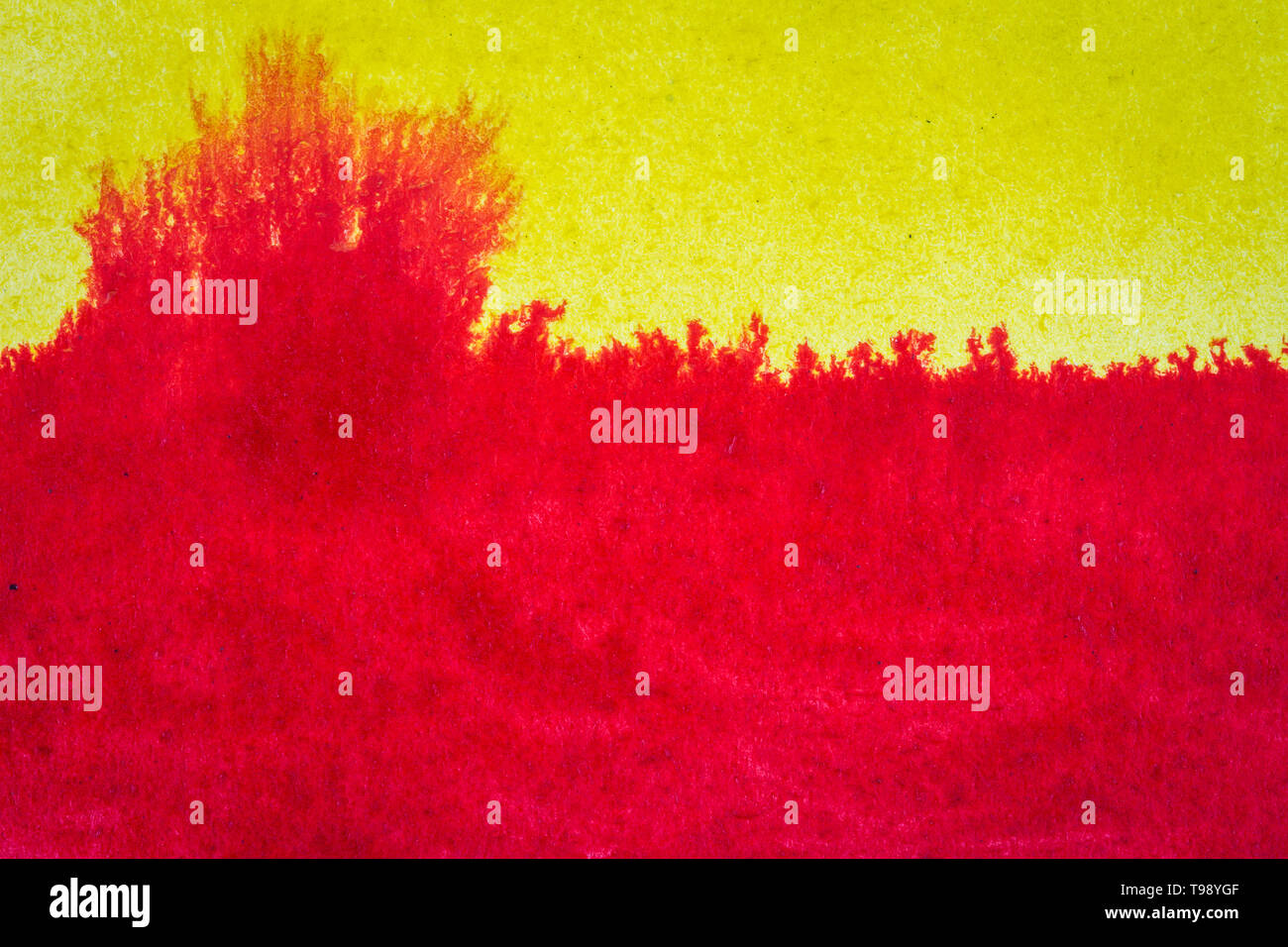 Abstract hand drawn yellow and red watercolor paints background Stock ...