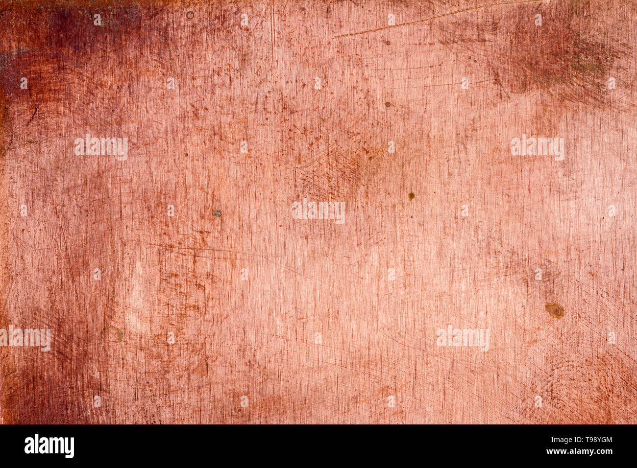 Scratched dirty dusty copper plate texture, old metal background ...