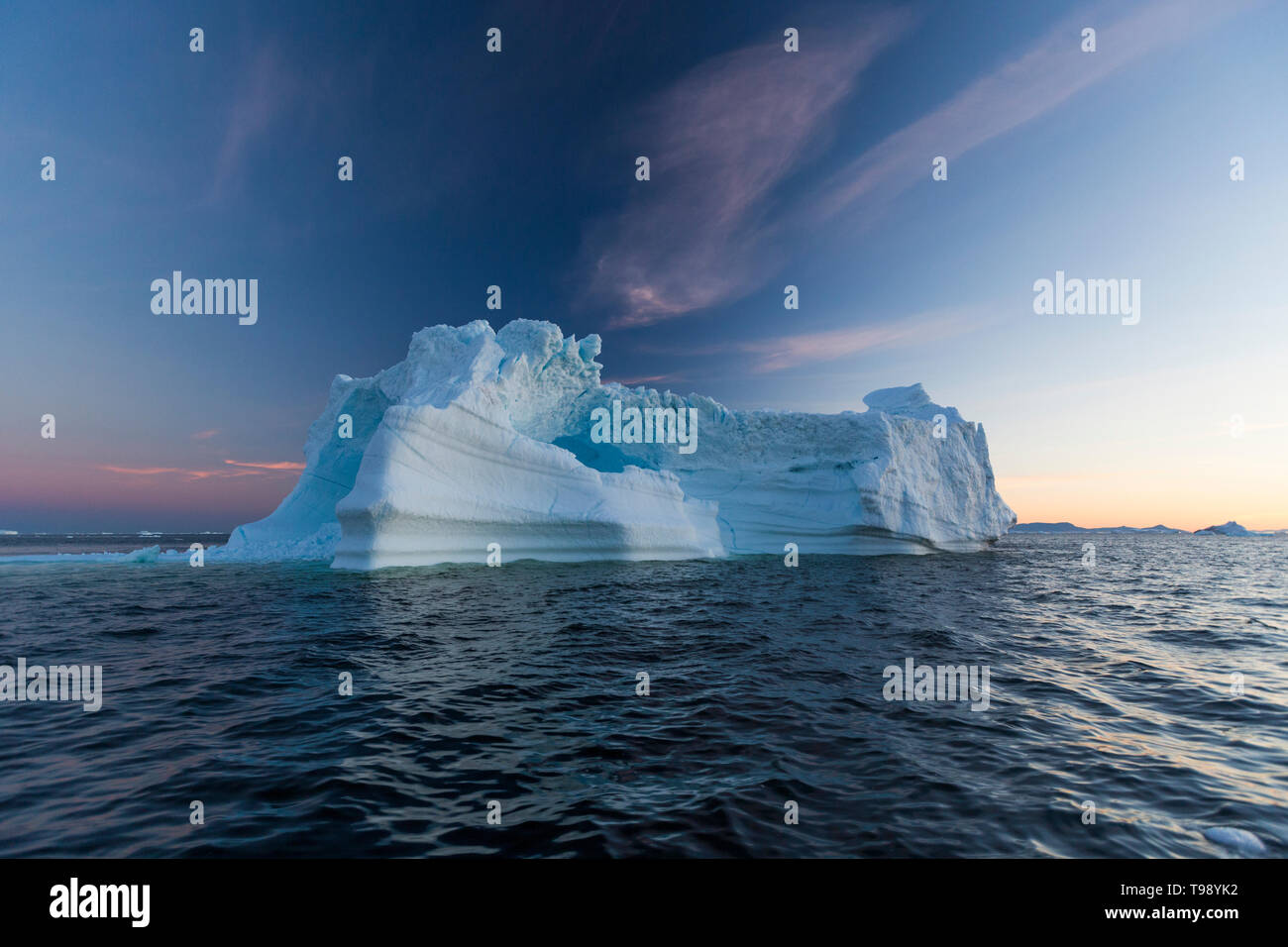 Icebergs in Disko Bay on Midsummer, Greenland Stock Photo - Alamy