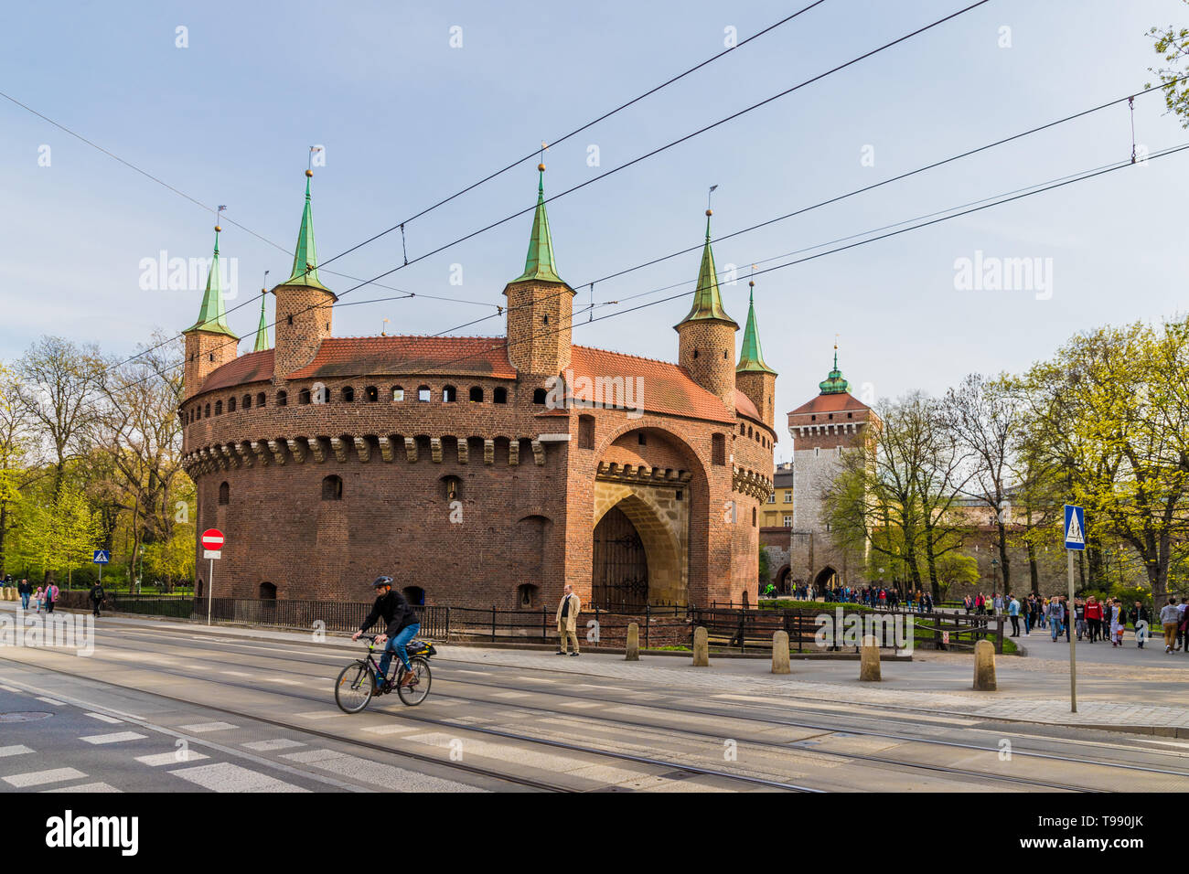 The Barbican defense walls in Krakow Poland Stock Photo - Alamy