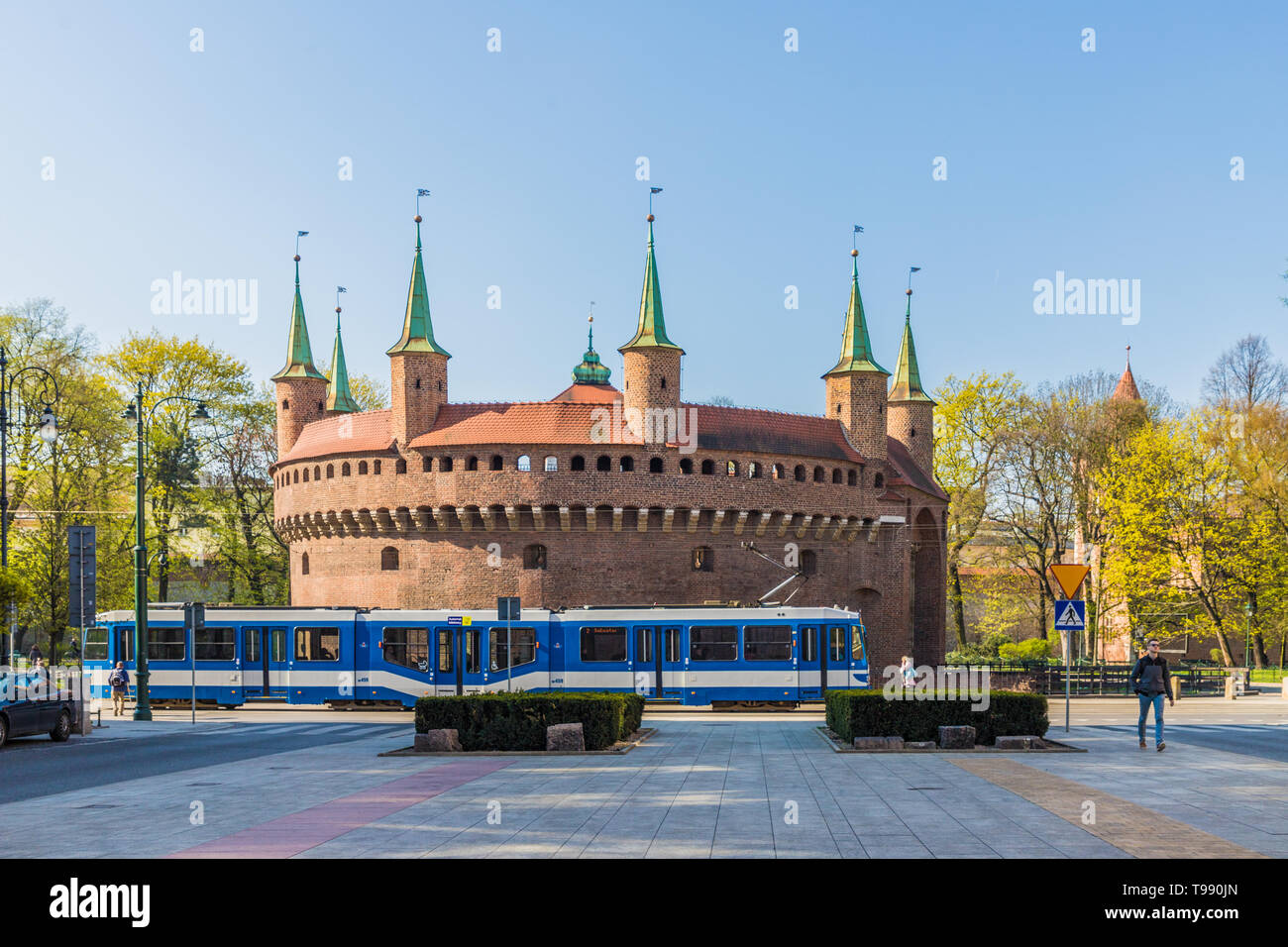 The Barbican defense walls in Krakow Poland Stock Photo - Alamy