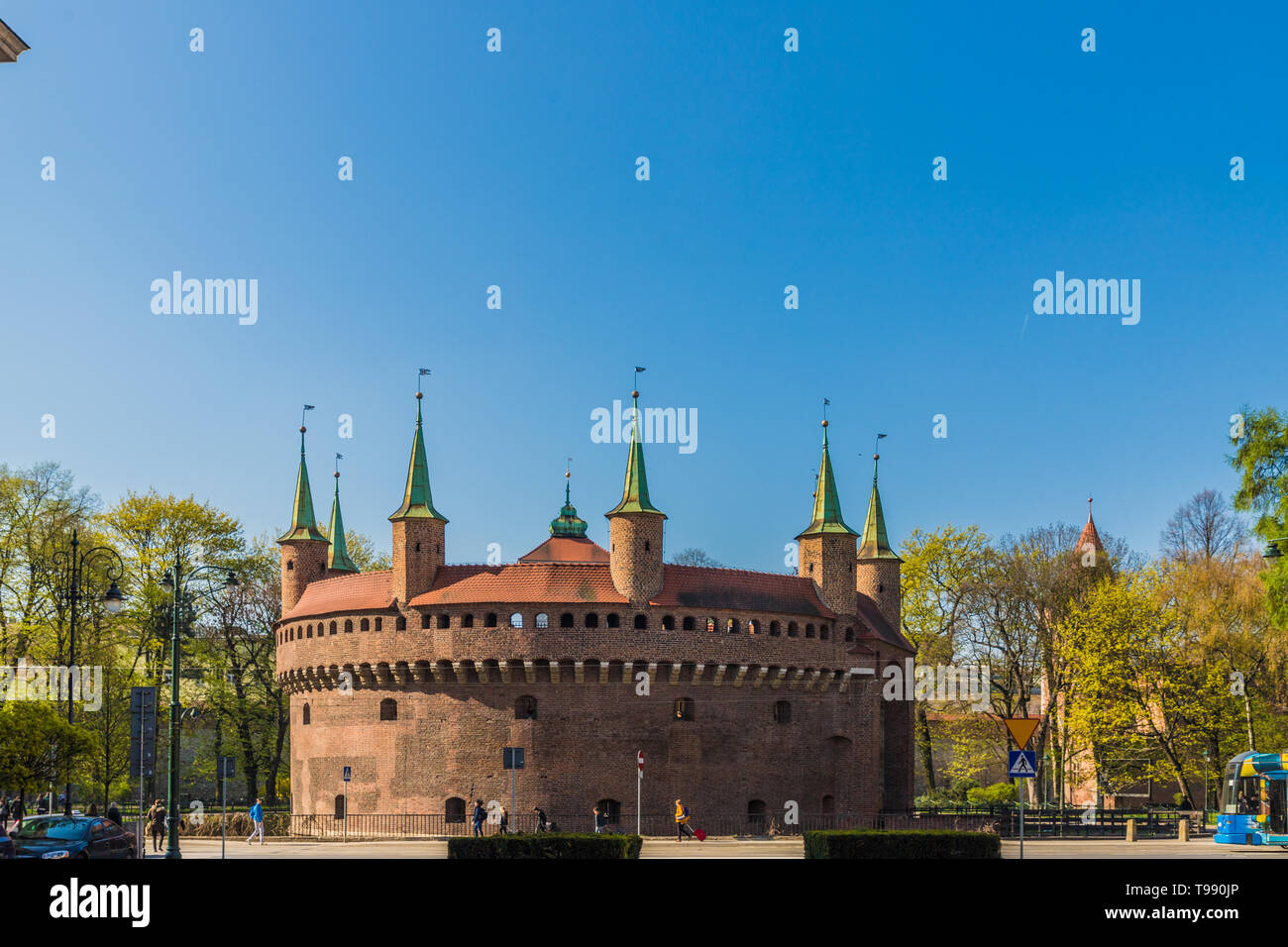 The Barbican defense walls in Krakow Poland Stock Photo - Alamy