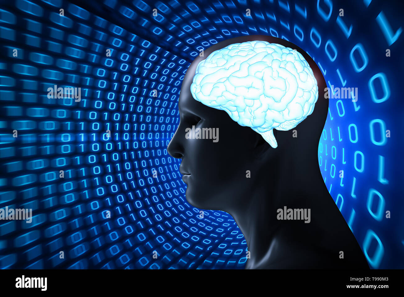 Human brain model blue glow hi-res stock photography and images - Alamy