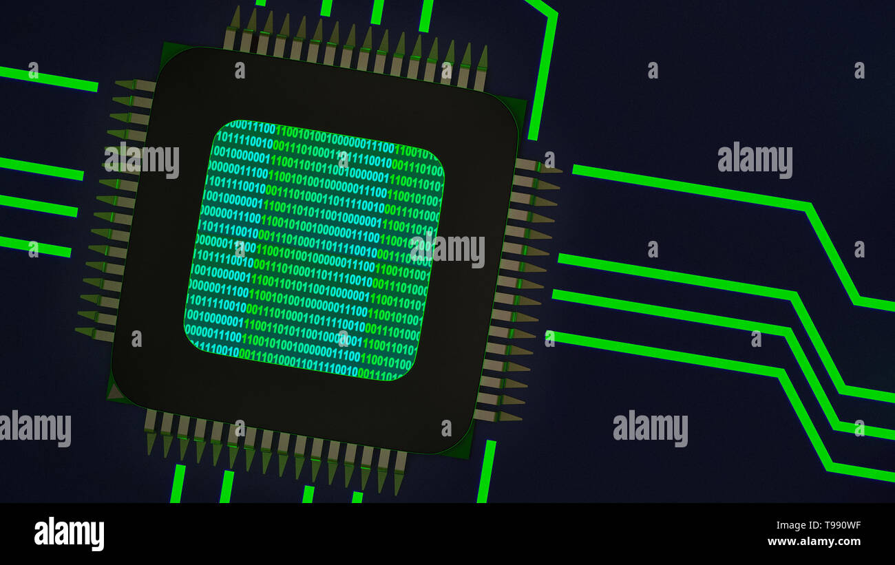 An abstract background with a computer chip(3d rendering Stock Photo ...