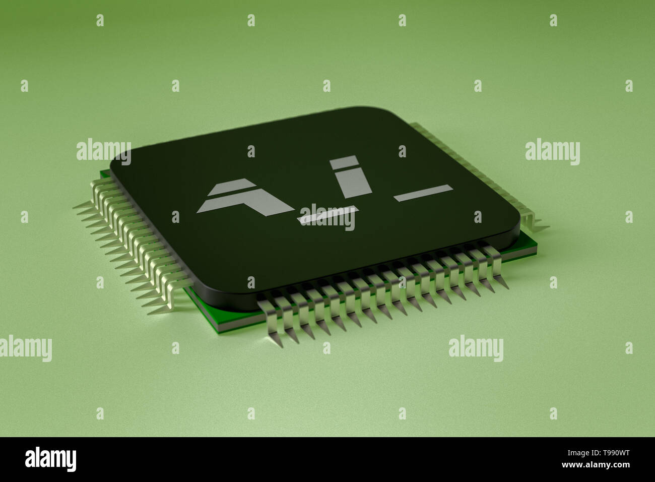 An artificial intelligence computer chip(3d rendering Stock Photo - Alamy