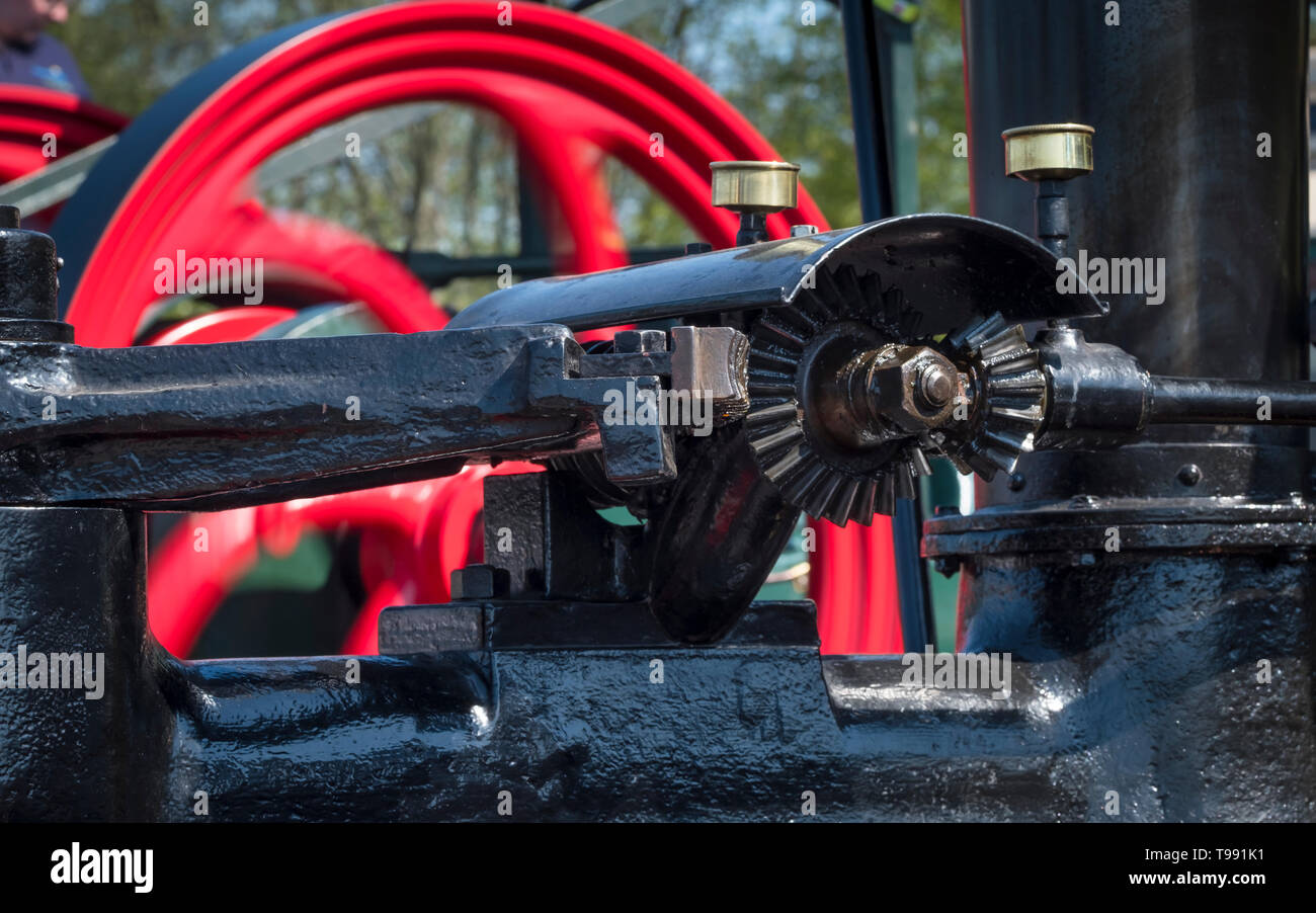 Detail of steering gear on a steam engine Stock Photo - Alamy