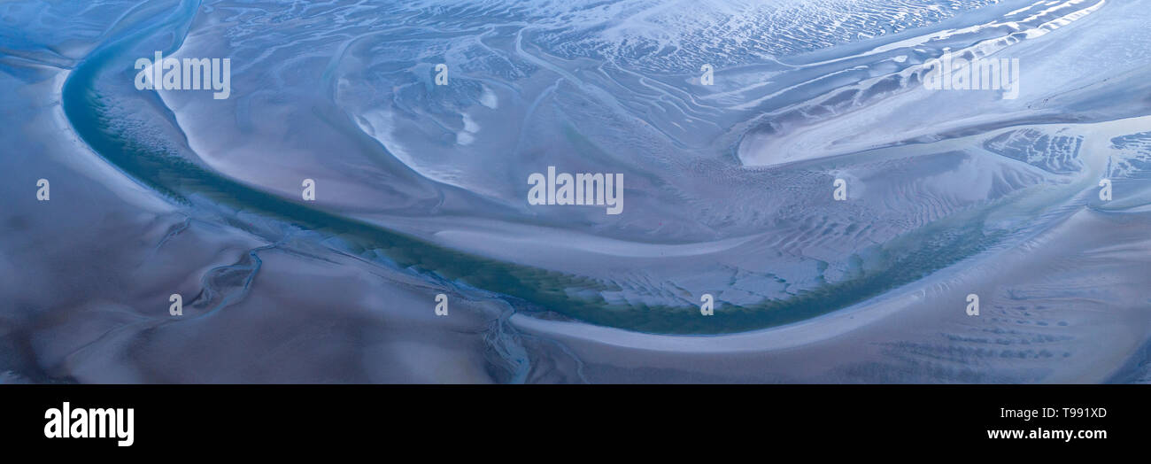 Aerial photos of the Wadden Sea at low tide, Sankt Peter-Ording ...
