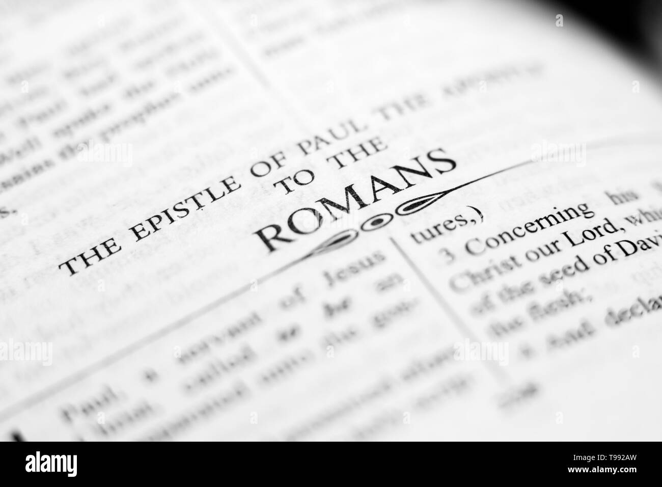 The Bible Opened. The holy bible close up Stock Photo - Alamy