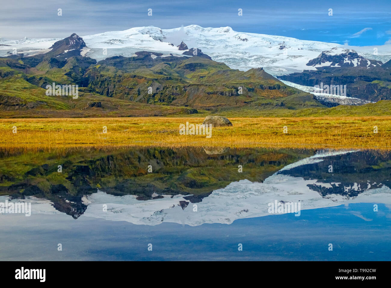 Thaw water and global warming signals in the southern country Stock ...