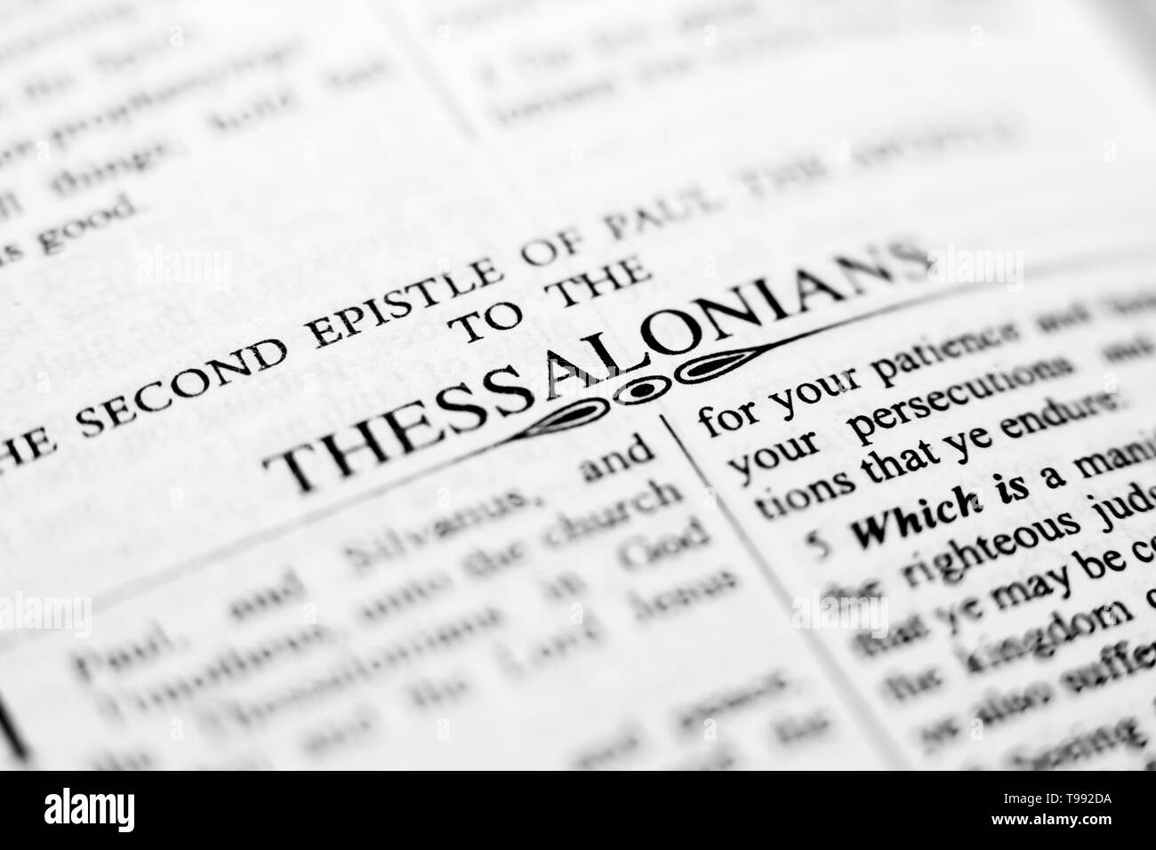 The Bible Opened. The holy bible close up Stock Photo - Alamy