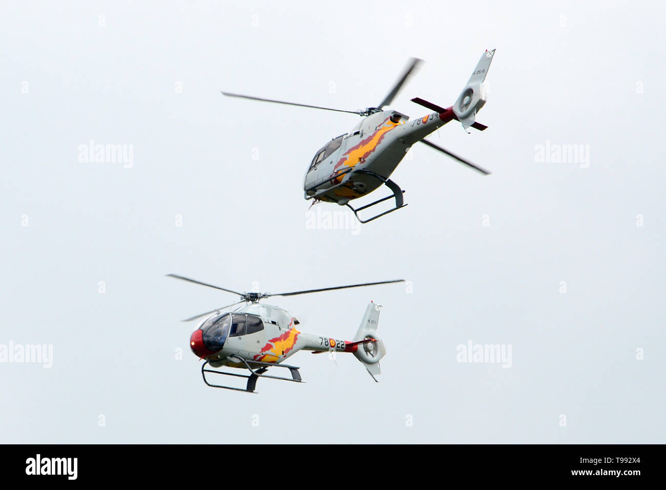 helicopter crash, mid air collision Stock Photo - Alamy