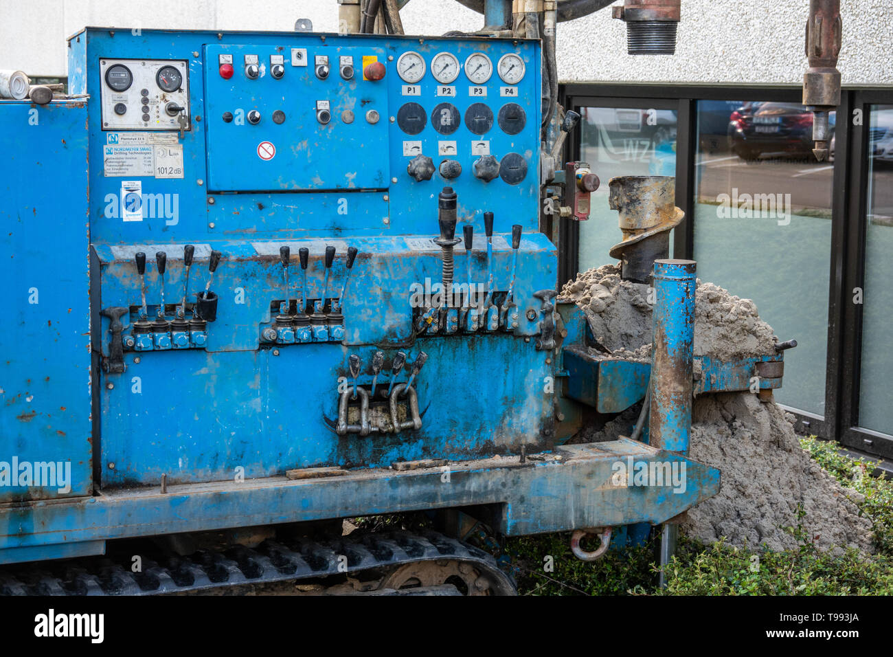 Braunschweig, Germany, May 7., 2019: Control panel with levers ...