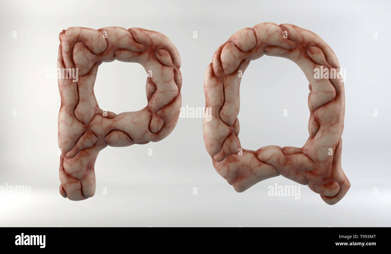 3D Render of Brain Alphabet (Letters and Numbers) isolated on white ...