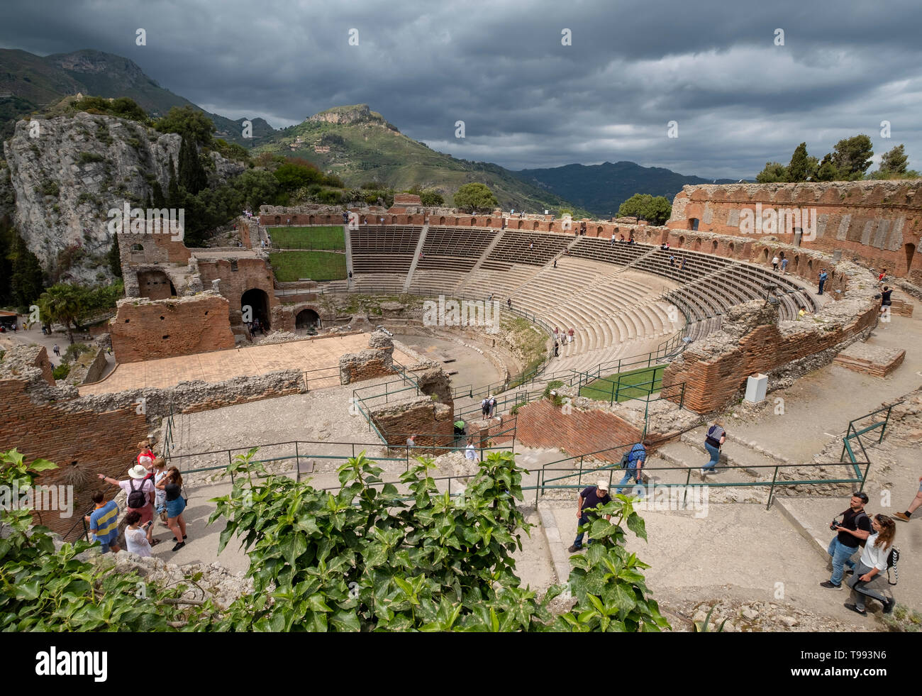 Taormina Sicily Amphitheatre Stock Photos & Taormina Sicily ...