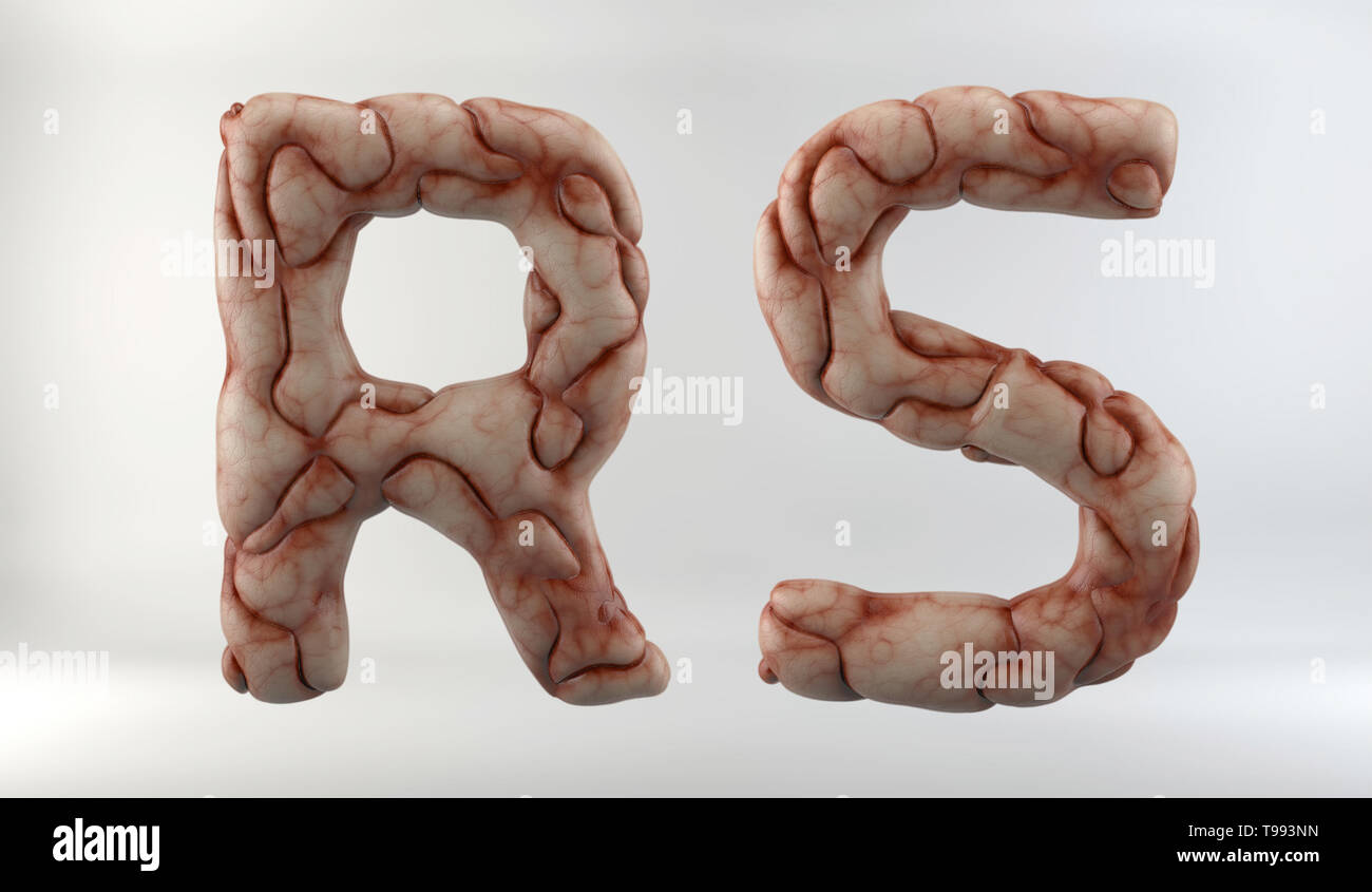 3D Render of Brain Alphabet (Letters and Numbers) isolated on white ...
