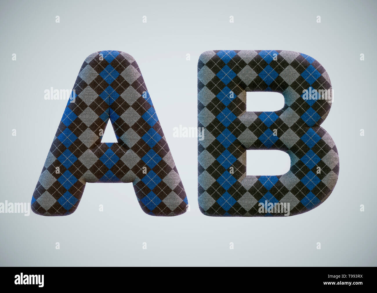 3D Illustration of Sock Alphabet (Numbers and Letters) including ...