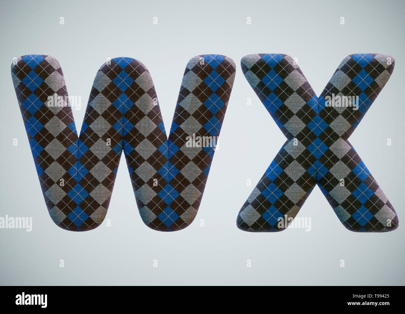 3D Illustration of Sock Alphabet (Numbers and Letters) including ...