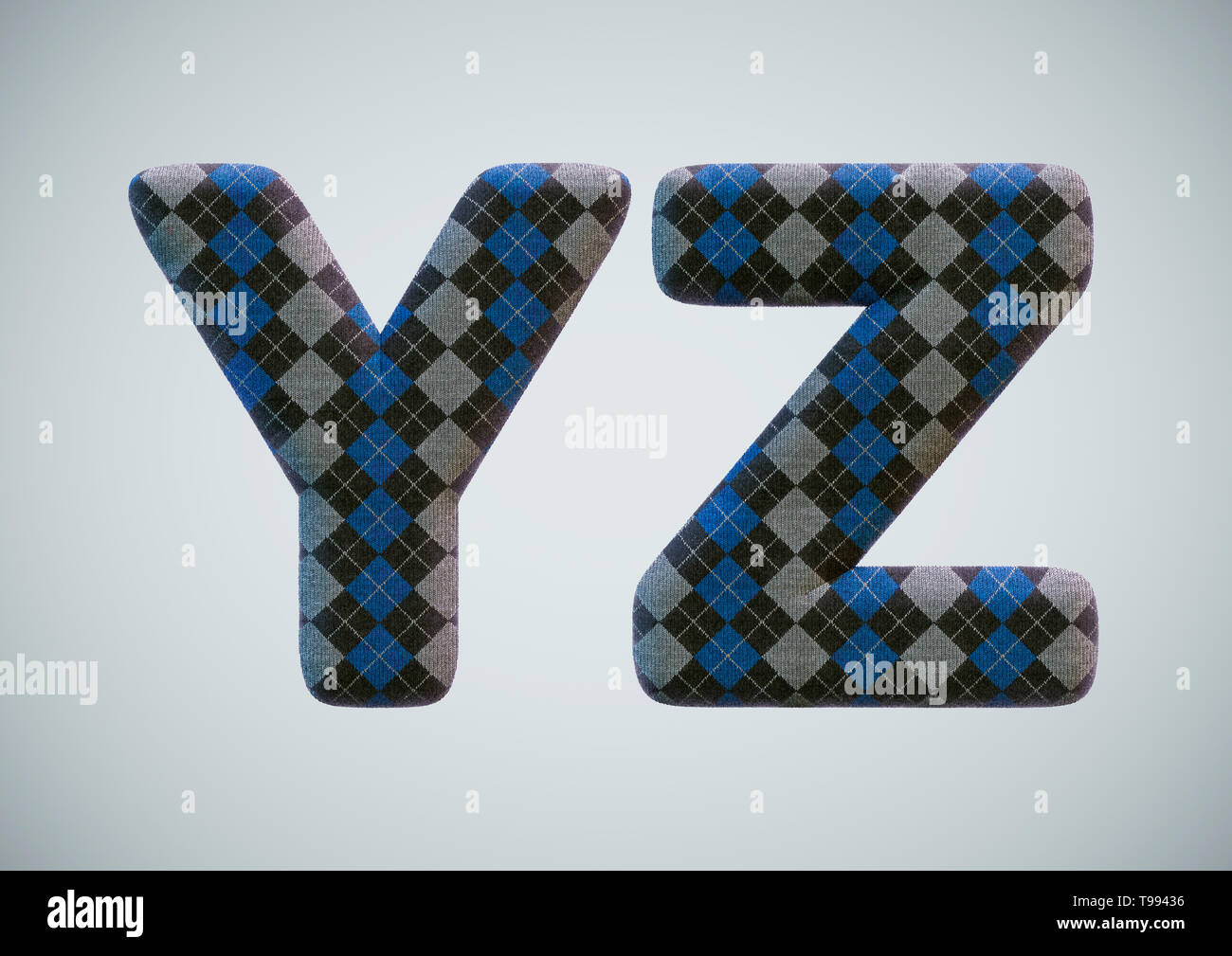 3D Illustration of Sock Alphabet (Numbers and Letters) including ...