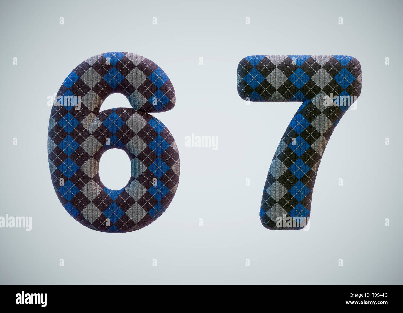 3D Illustration of Sock Alphabet (Numbers and Letters) including ...