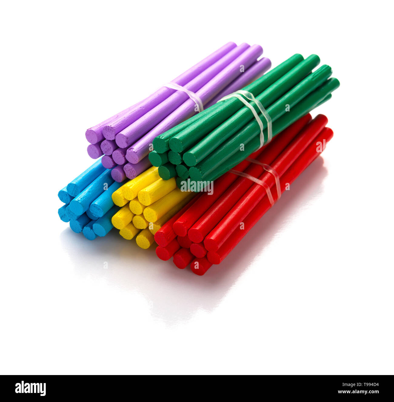 set of colorful counting rods for kids to learn mathematics on white ...