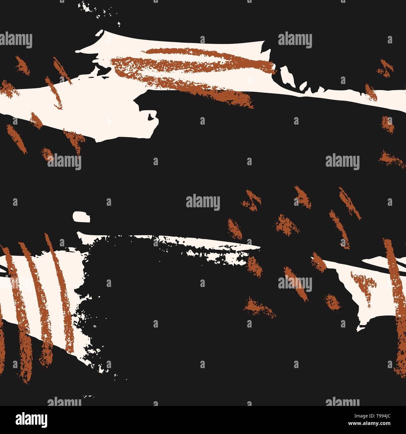 Seamless repeating pattern with hand drawn abstract brush strokes and ...