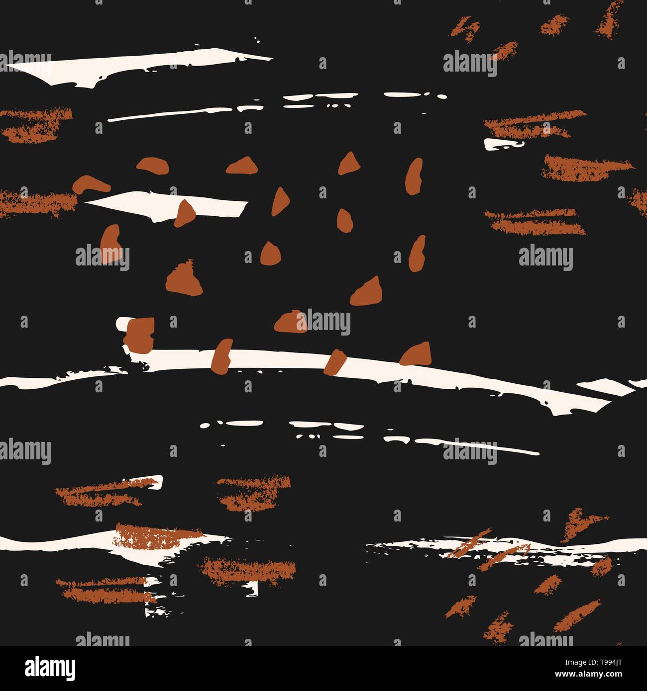 Seamless repeating pattern with hand drawn abstract brush strokes and ...