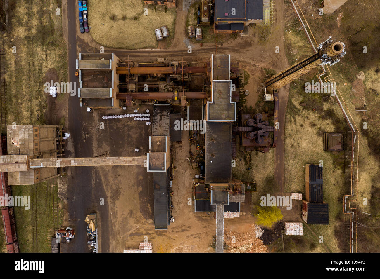 Aerial view old industrial facility hi-res stock photography and images ...