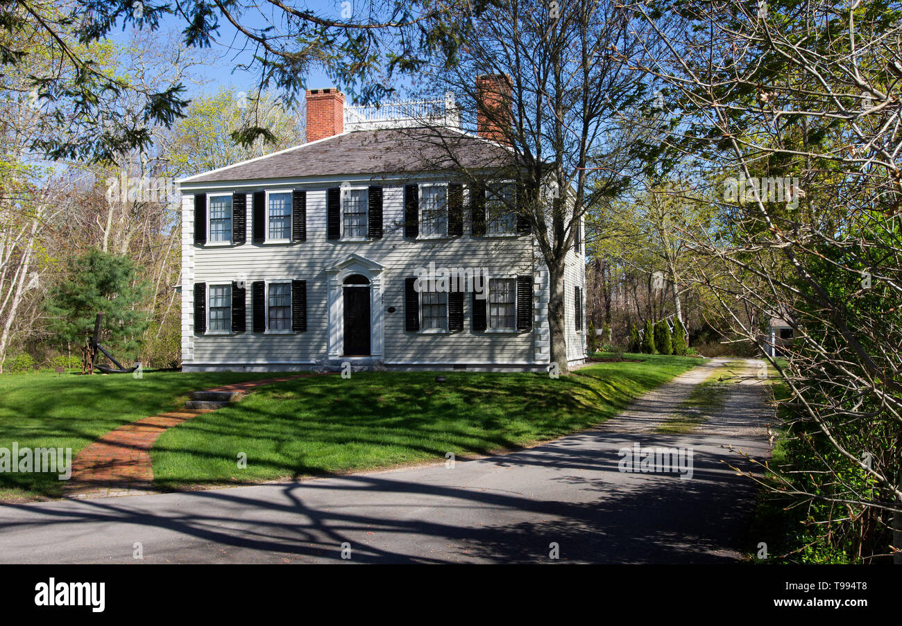 The Elijah Cobb house in Brewster, Massachusetts, USA - a Cape Cod sea ...