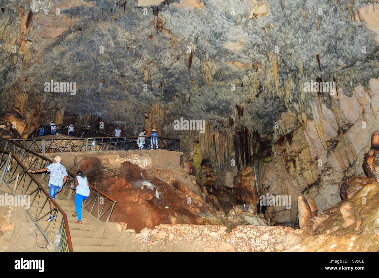 People on a tour of Cuevas Bellamar Caves, 1.5km underground cave ...