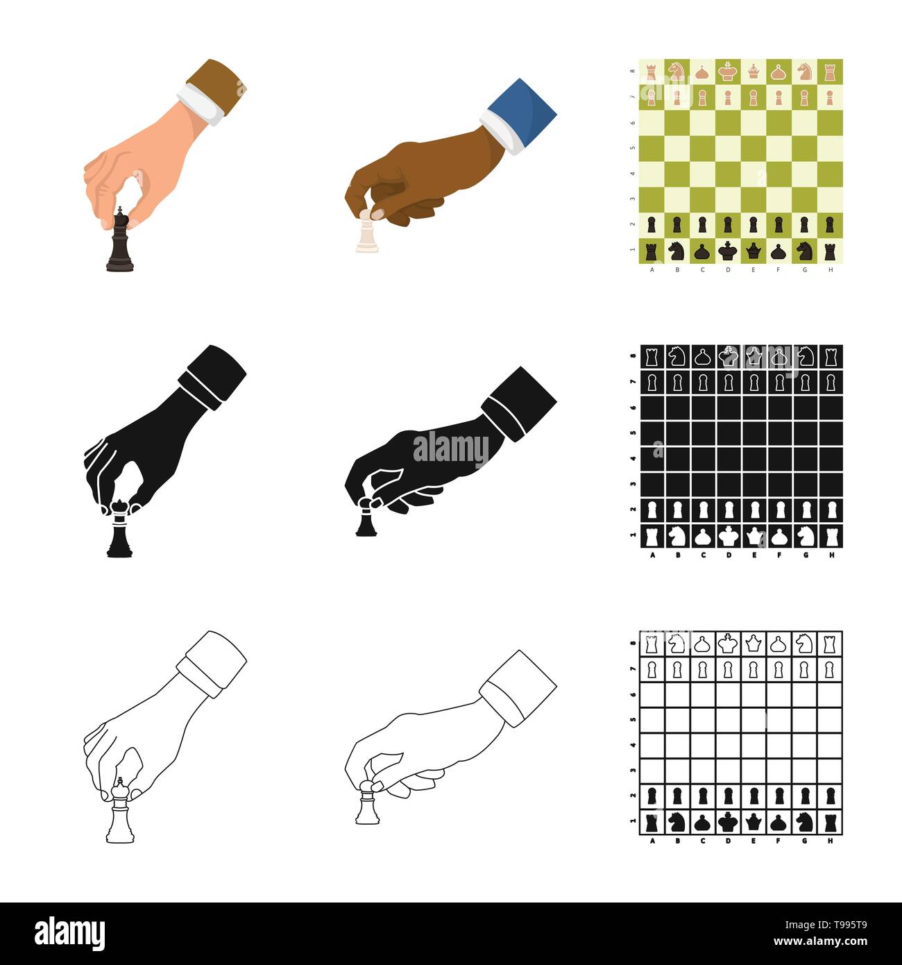 Isolated object of checkmate and thin symbol. Set of checkmate and ...