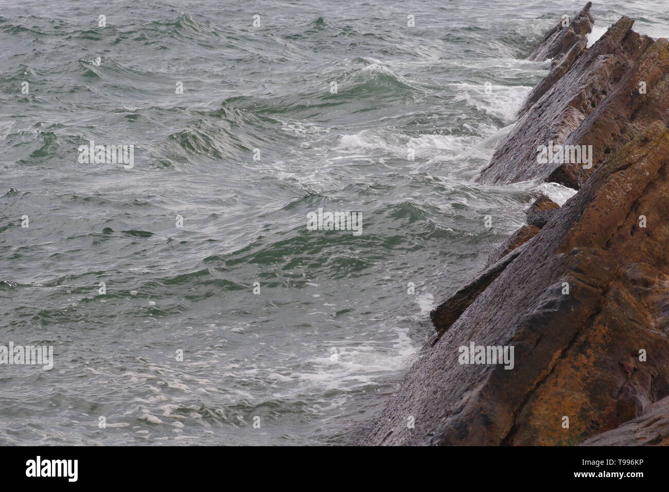Rugged Dipping Carboniferous Sandstone Bed, affected by Conjugate ...