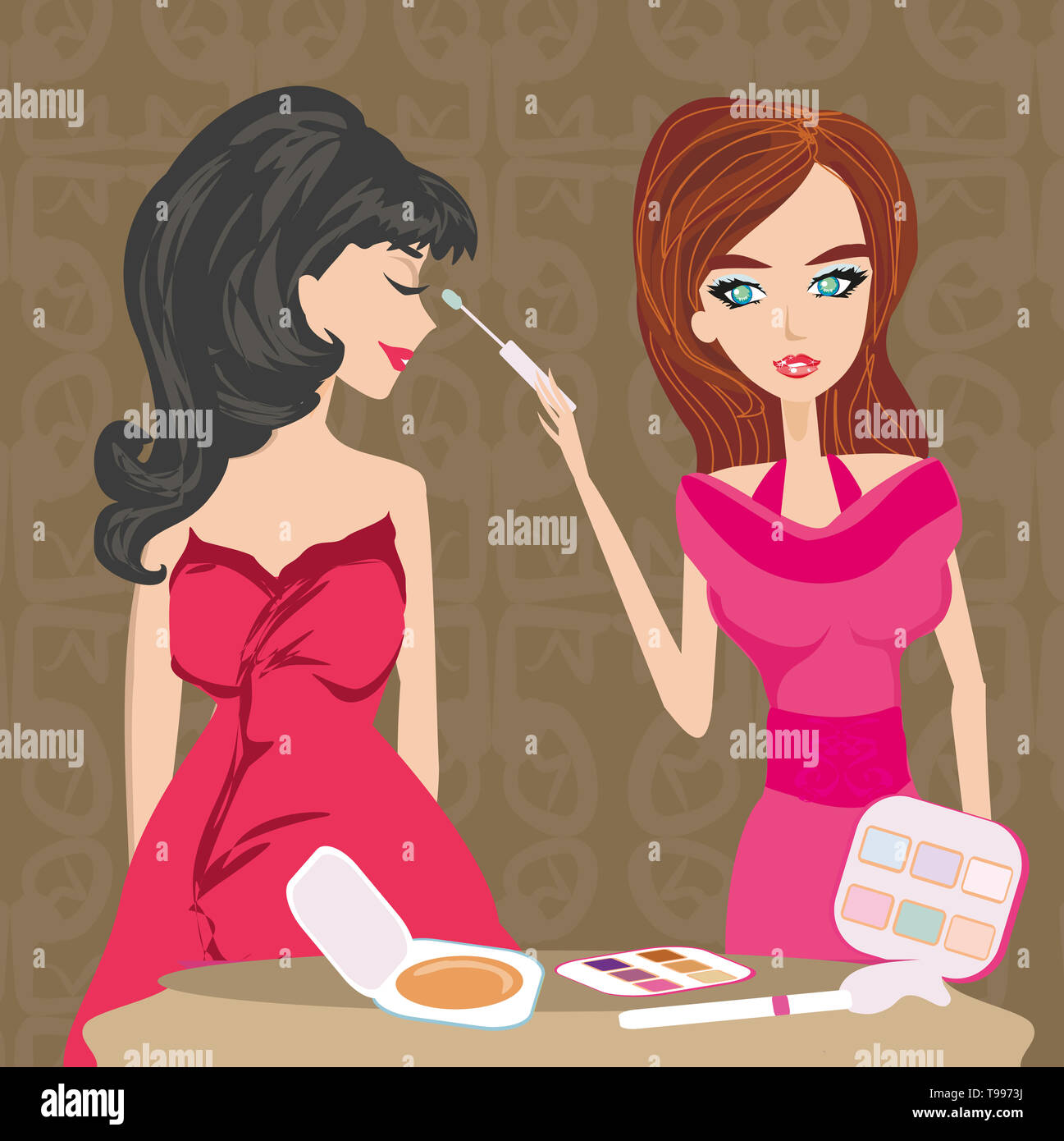 Makeup artist at work Stock Photo - Alamy