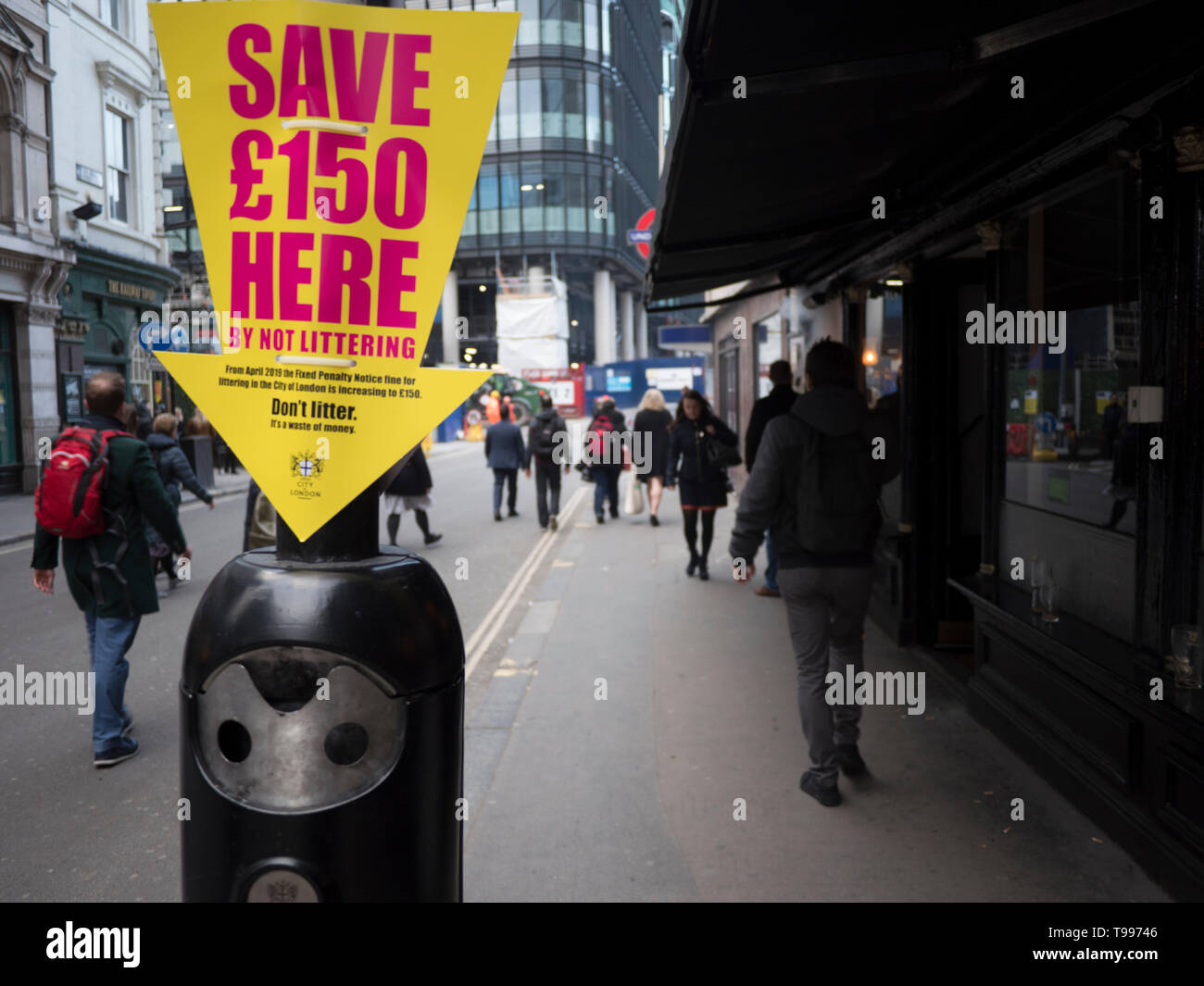 Anti litter sign central london, threatening fixed penalty fine Save £ ...