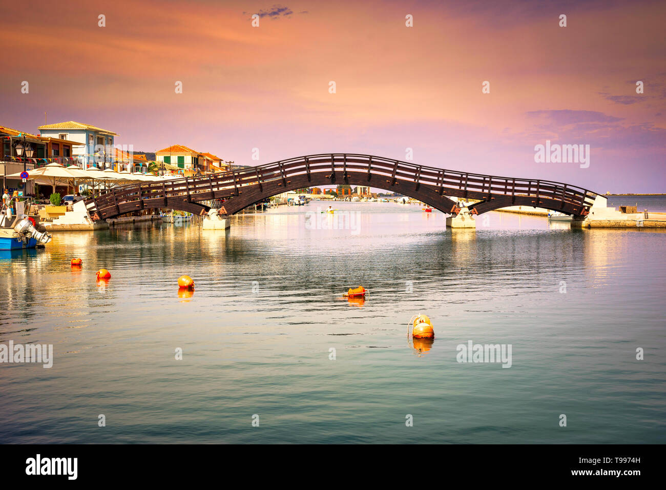Lefkas (Lefkada) town, amazing view at the small marina for the fishing ...
