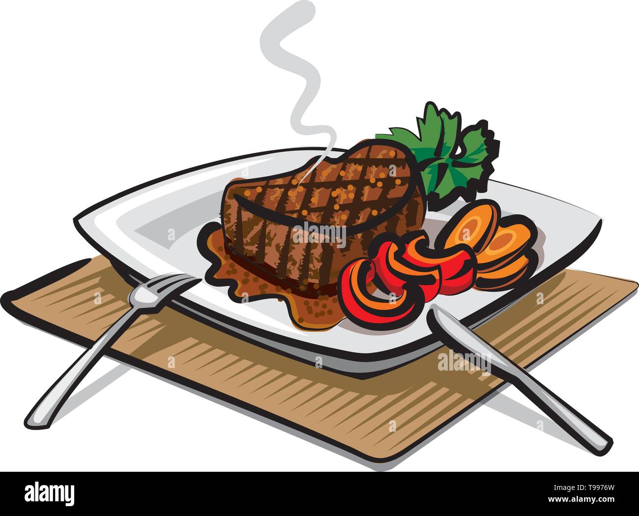 Steak and pepper Stock Vector Images - Alamy