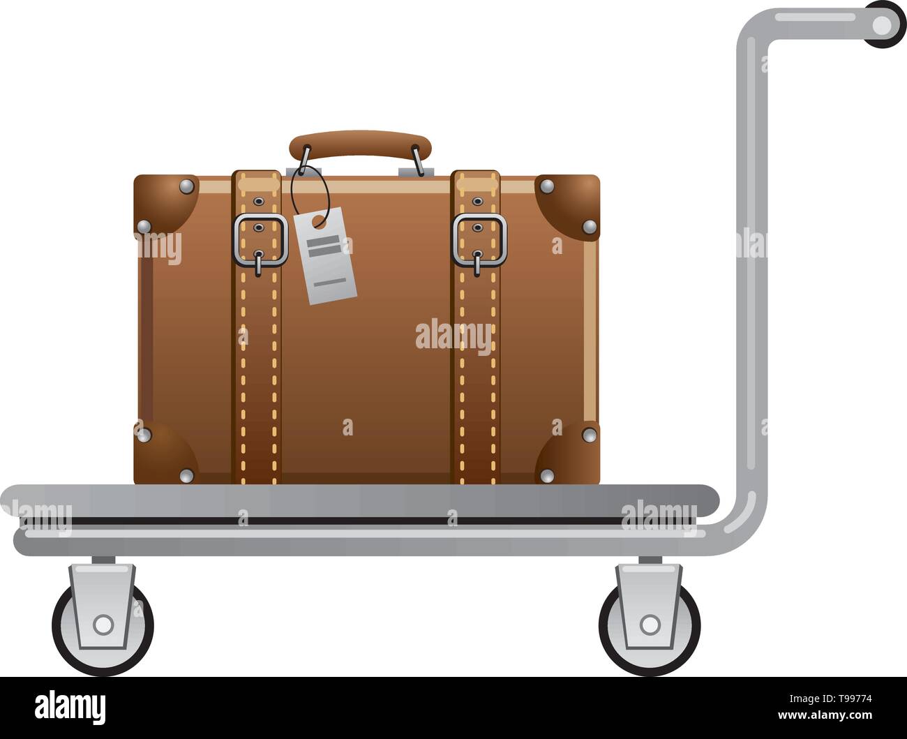 Airport luggage cart Stock Vector Images - Alamy