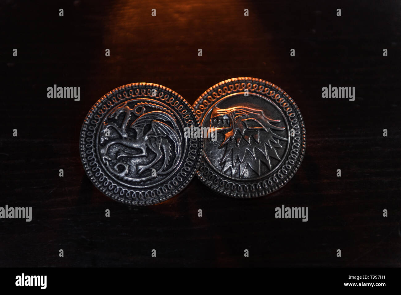 Metal medals inspired by the Stark house shields and Targaryen from the ...