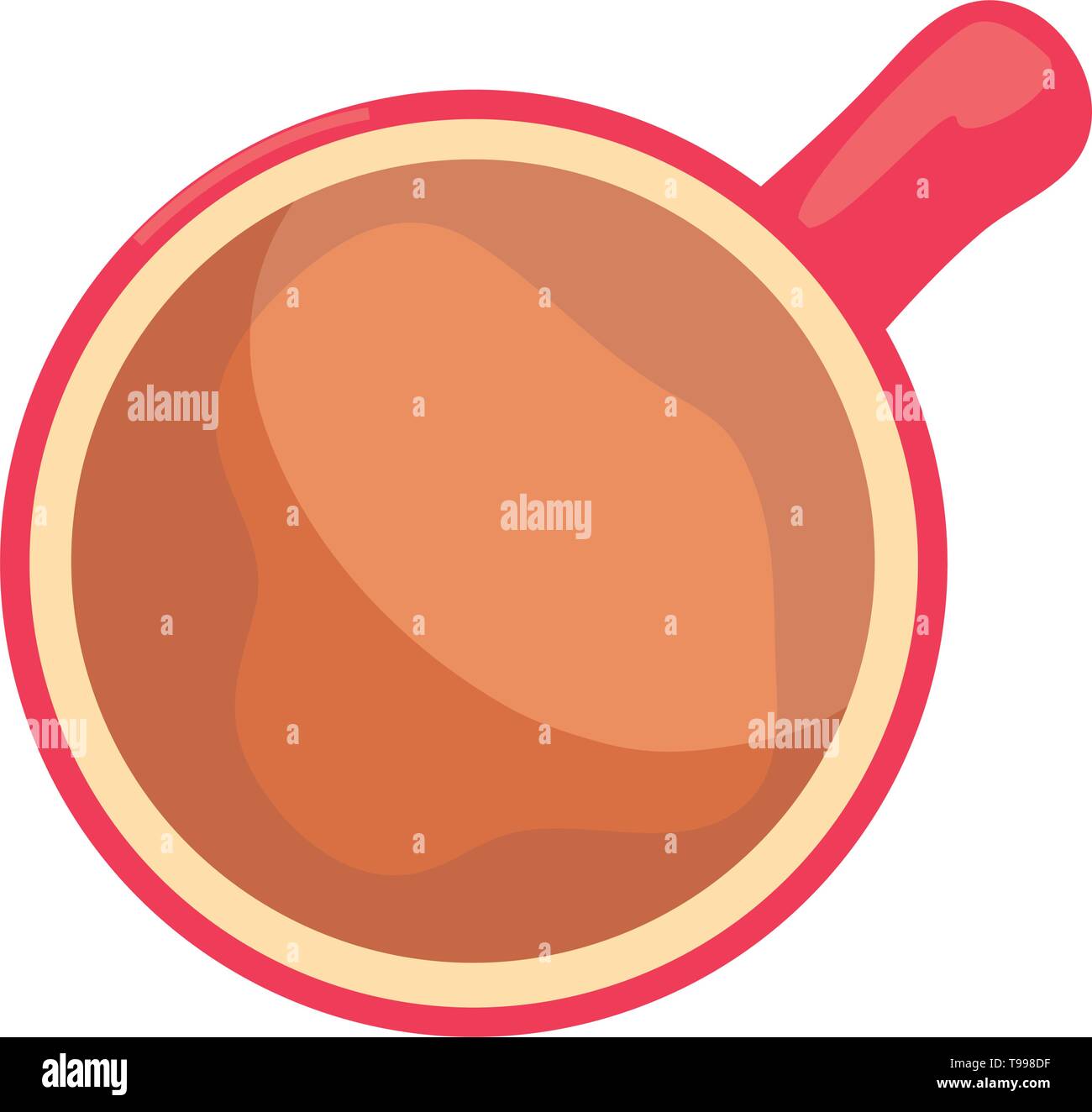 top view coffee cup icon on white background vector illustration Stock ...