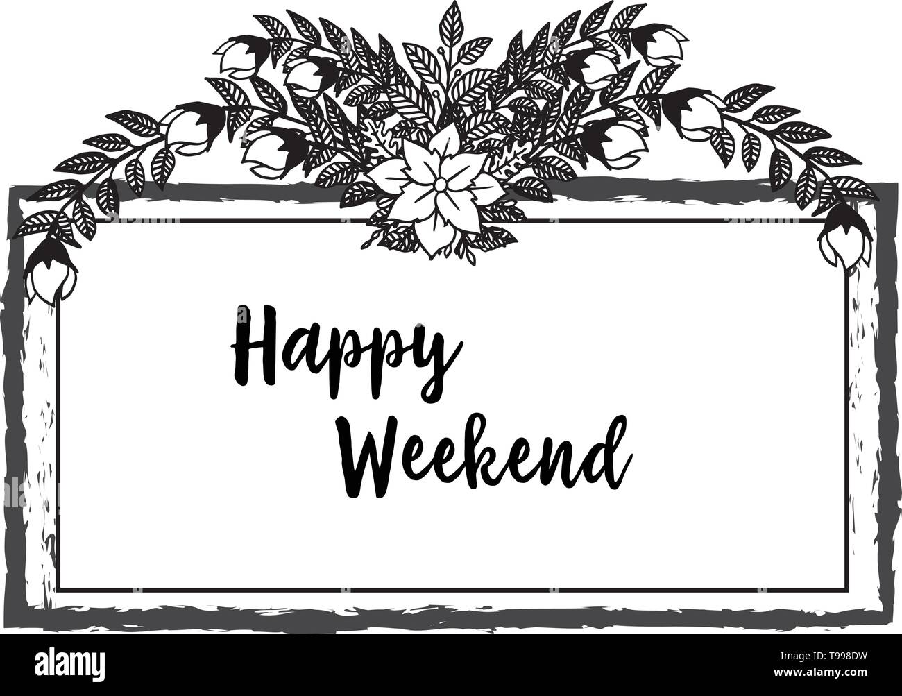 Vector illustration wallpaper design flower frame with decoration of ...